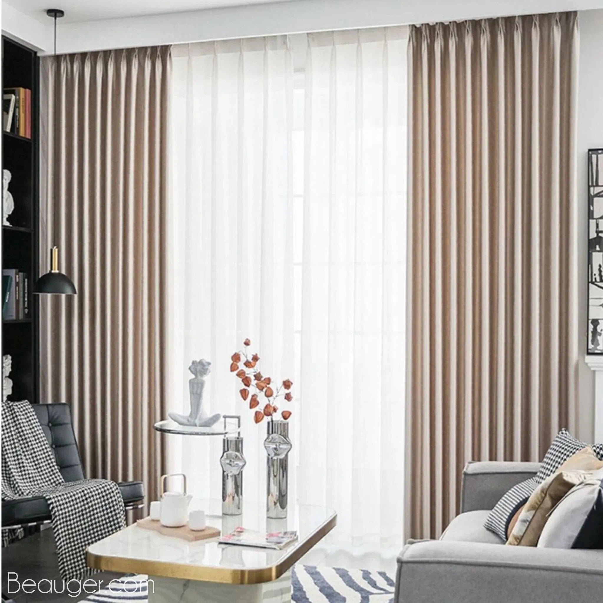 Double rideau voilage - Coton et Polyester | Occultant & Durable – Beauger